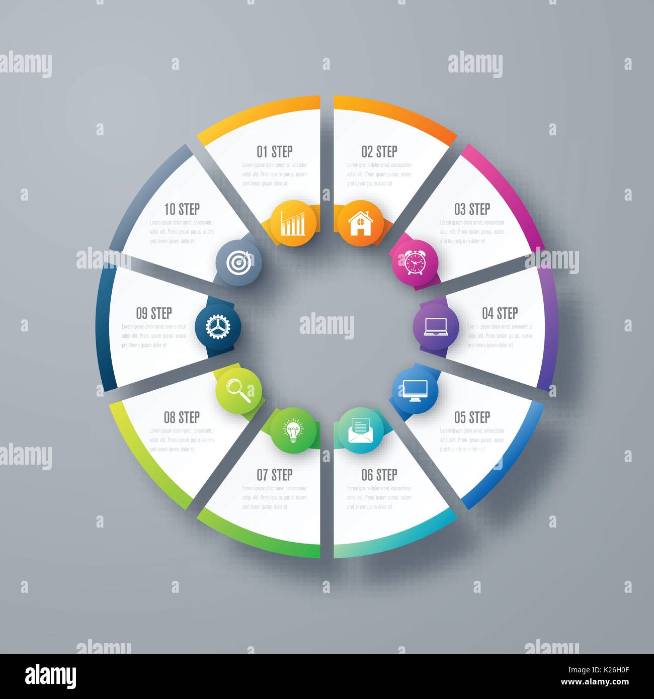 Infographics template 10 options with circle Stock Vector Image & Art ...