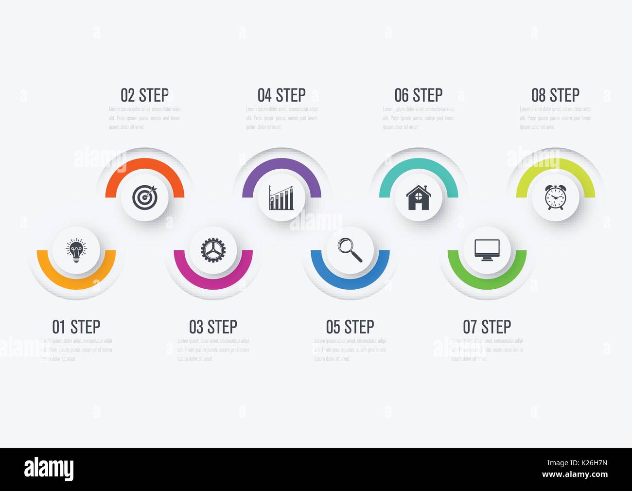 Infographics template 8 options with circle Stock Vector Image & Art ...