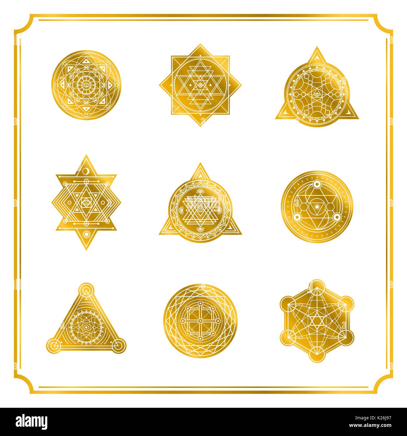 Sacred shapes with frame on white background . Vector Stock Vector ...