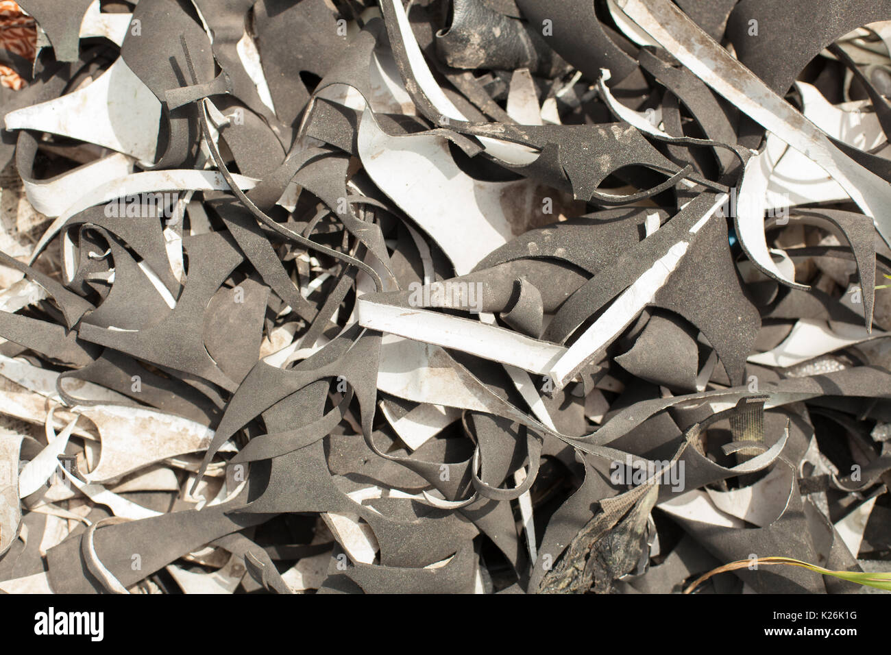 Assorted pieces of skin Leather Garbage. Waste. Refuse Stock Photo - Alamy