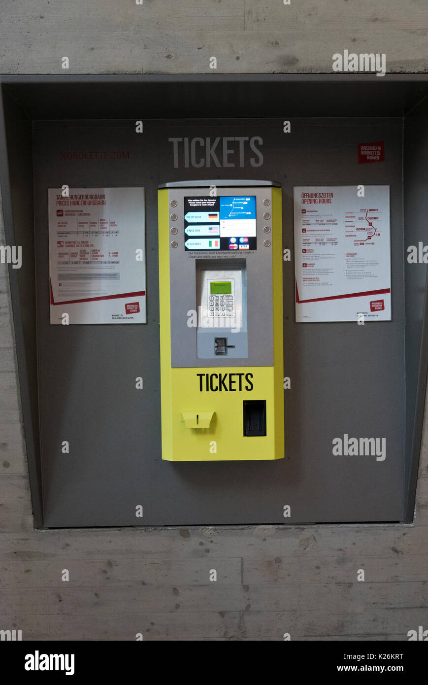 Ticket machine hungerburg cable car station hi-res stock photography ...