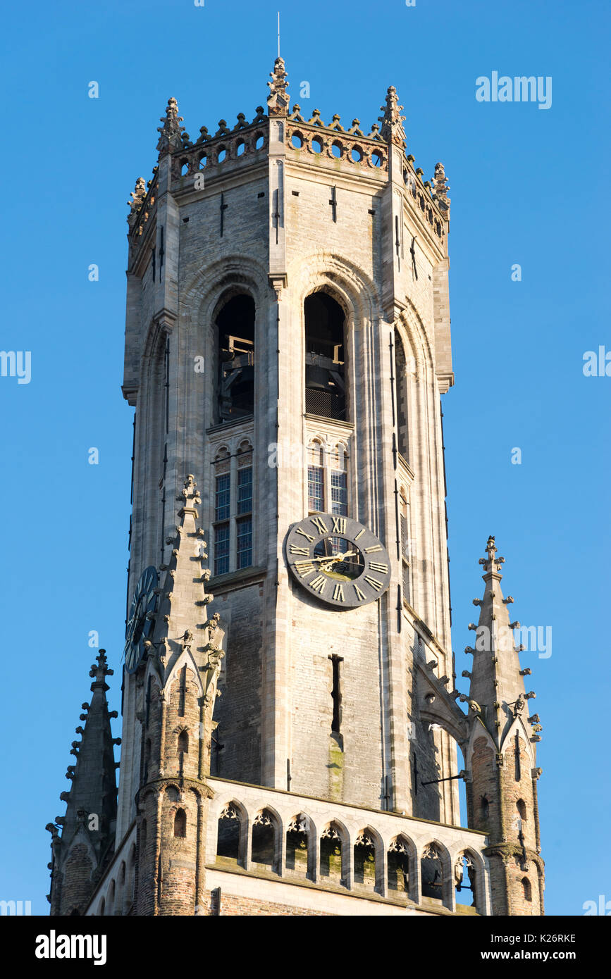 The Belfry Tower, aka Belfort, of Bruges, medieval bell tower in the ...