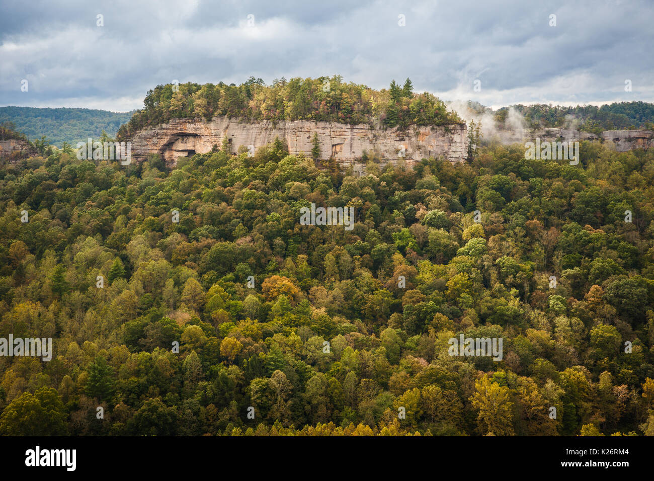 Rock cliffs seen from Chimney Top in Kentucky's Red River Gorge Stock ...