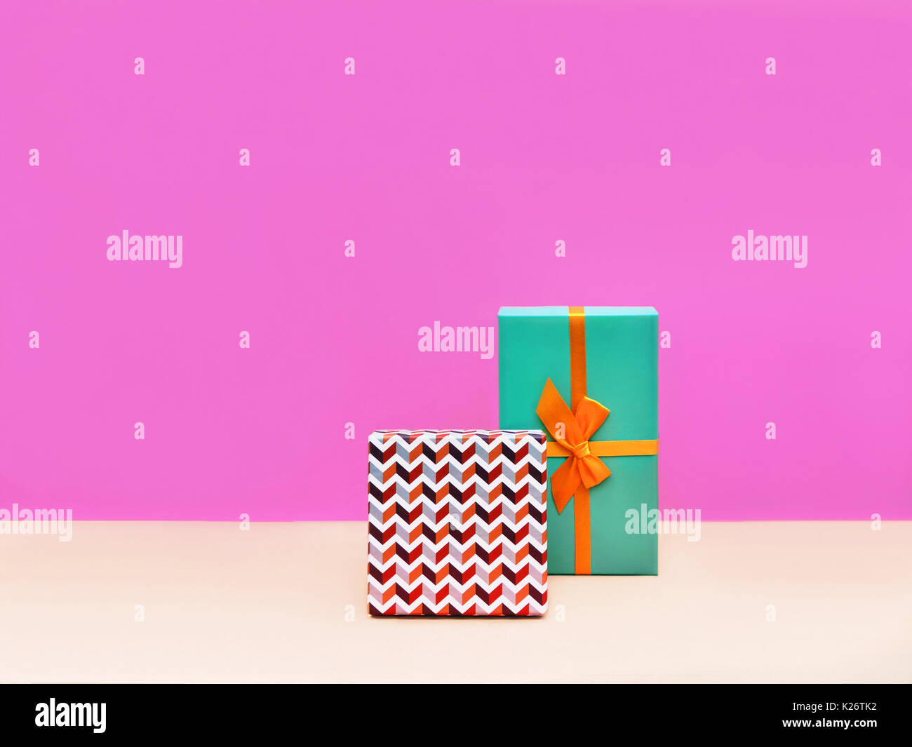 Gift box Trendy styled photo Two stylish gift boxes are standing ...