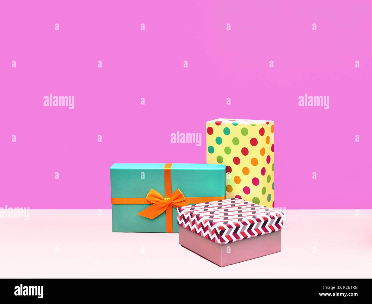 Gift box Trendy styled photo Three stylish gift boxes are standing ...