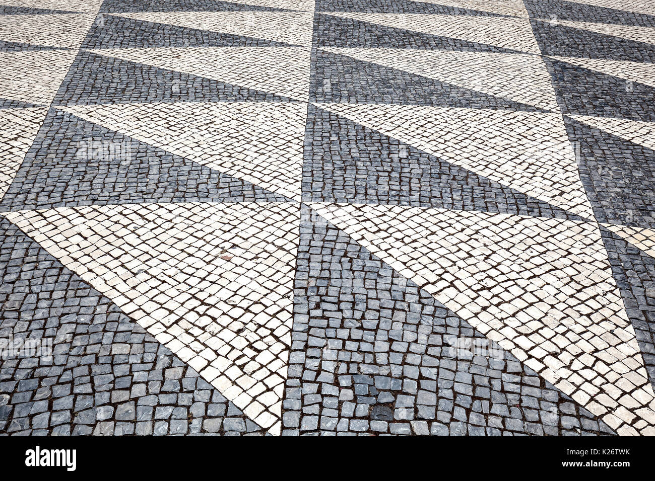 Mosaic pavement, black and white, triangular pavement, Praca do ...