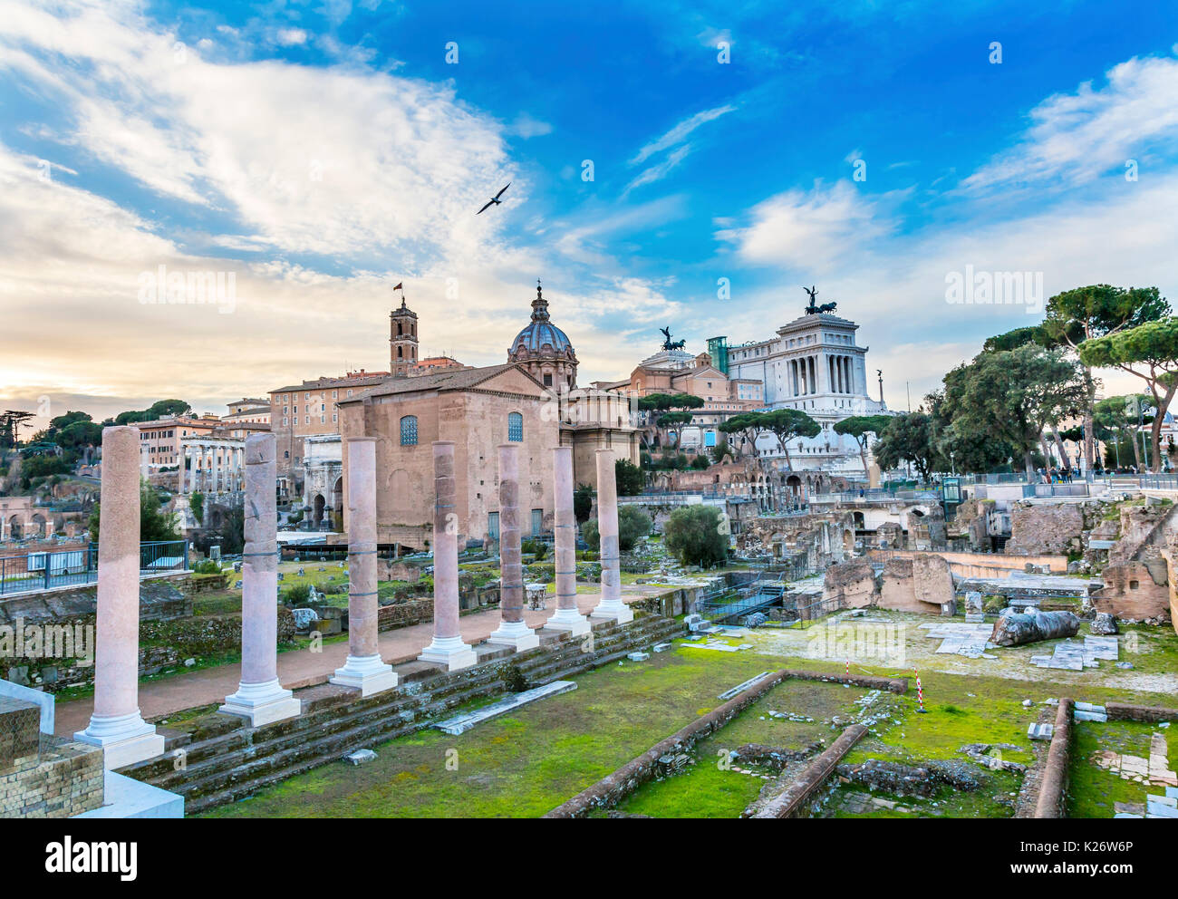 Curia Churches Columns Roman Forum Rome Italy. Forum rebuilt by Julius ...