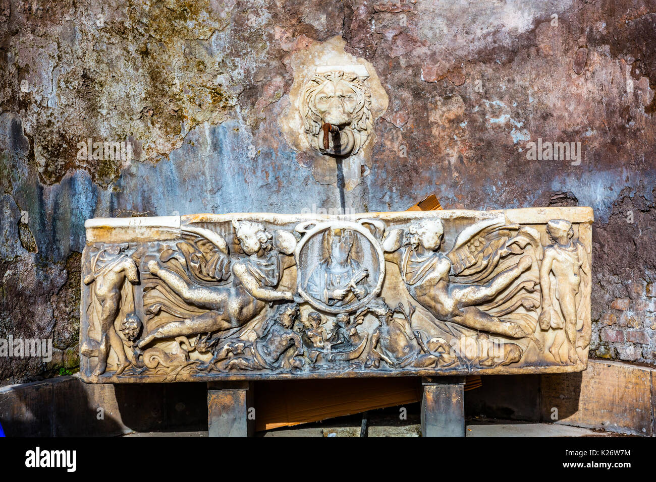 Ornate Roman Water Basin Colosseum Rome Italy. Built by Emperors ...
