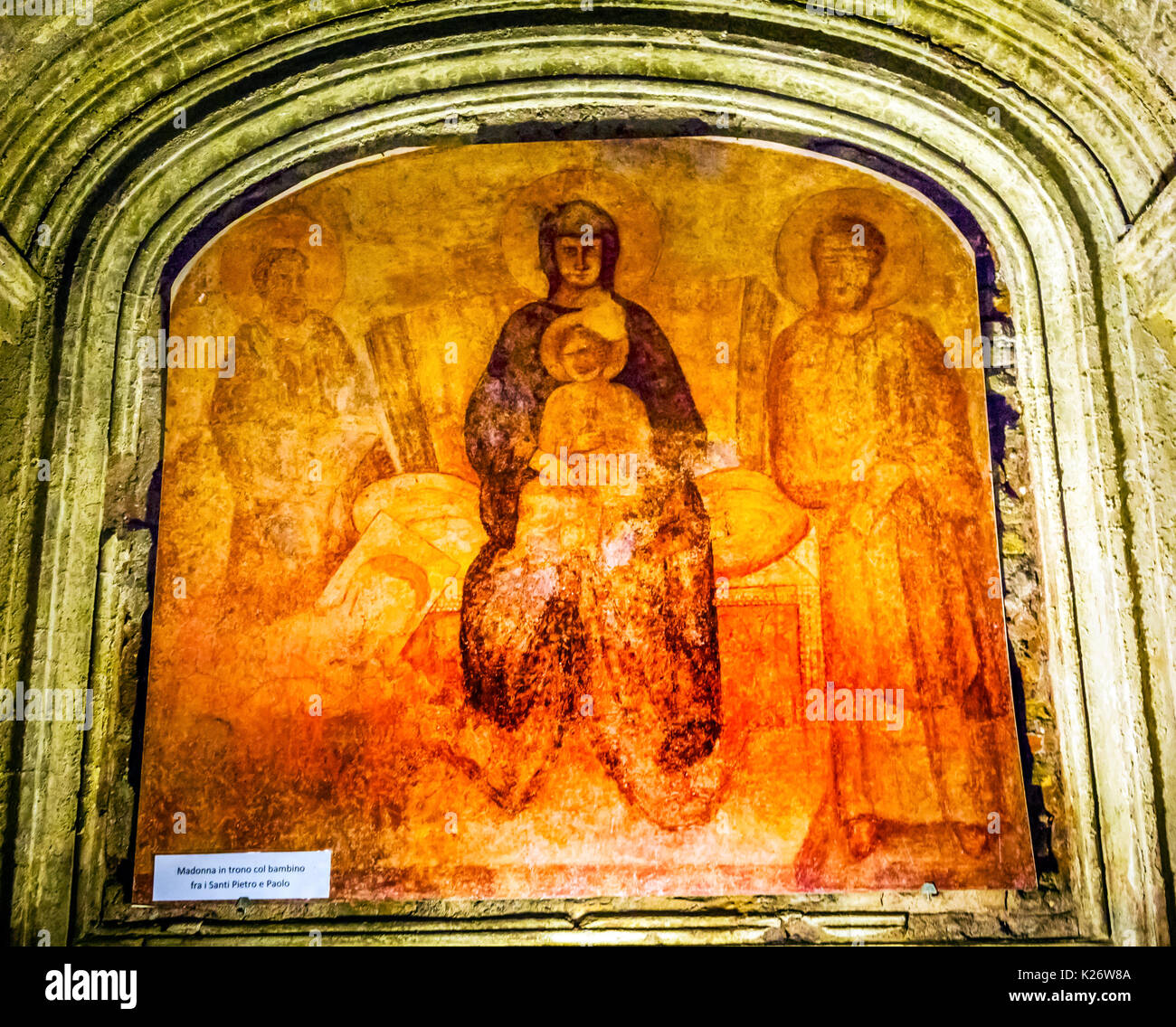 Ancient Mary Baby Fresco Monument Saint Luke's House Underneath Church ...