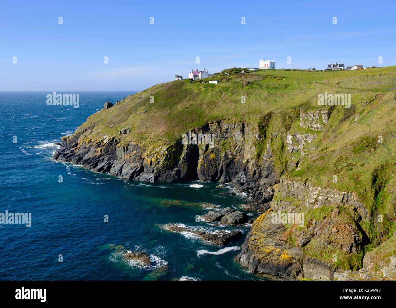 Bass Point with Lloyd's Signal Station, Lizard Peninsula, Cornwall ...