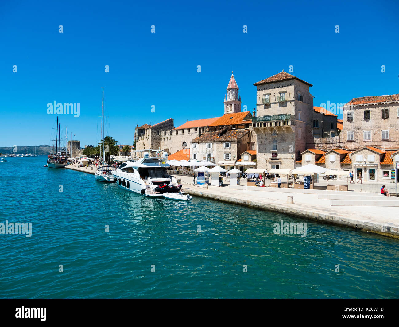Riva Promenade and Palazzo, Old Town Trogir, UNESCO World Cultural ...