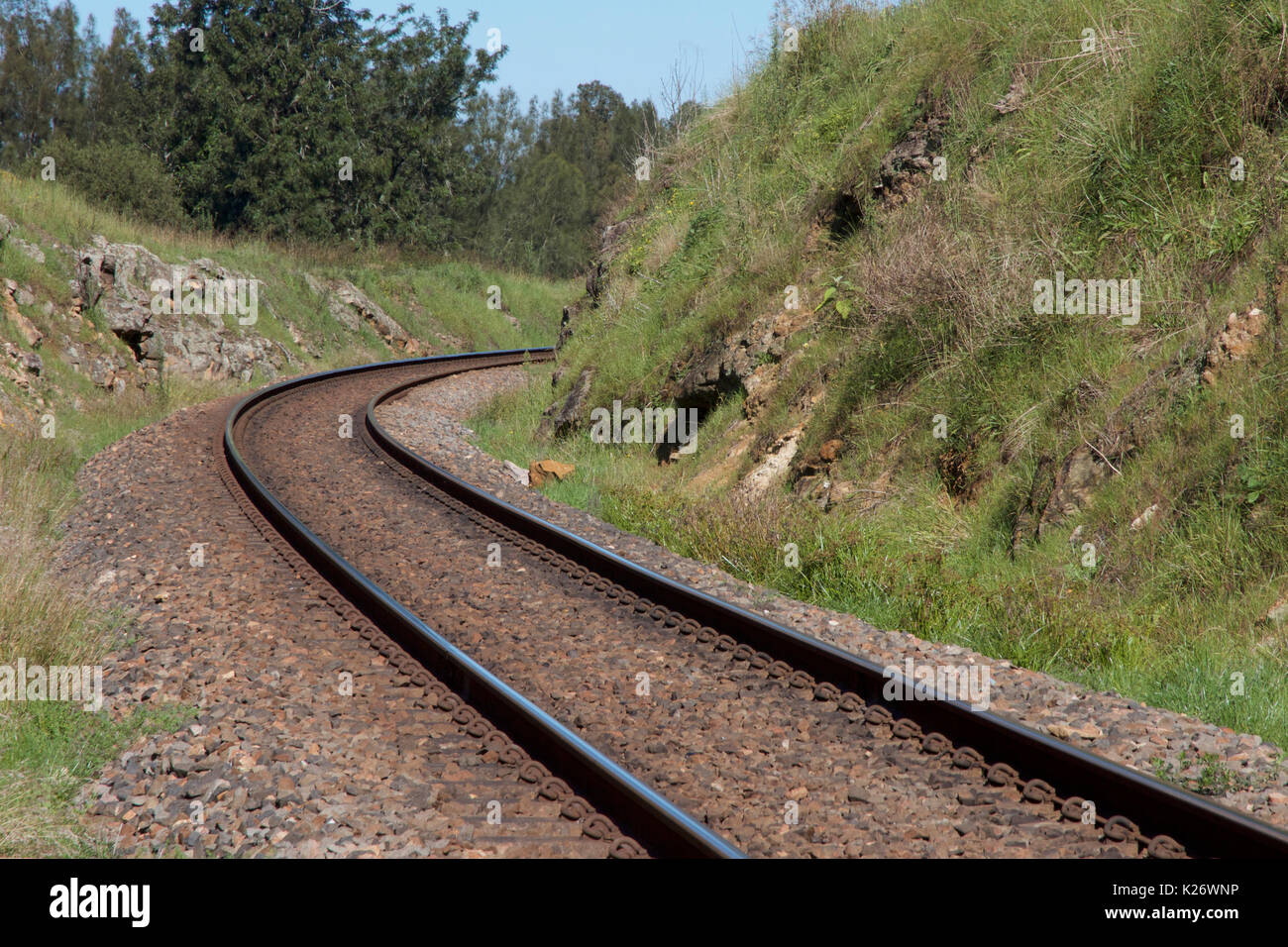 Country railway line, near Stroud, Australia Stock Photo - Alamy