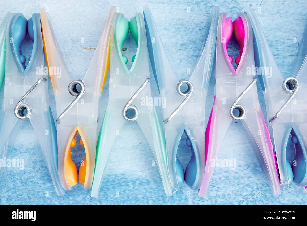 A studio photo of clothes line pegs Stock Photo - Alamy