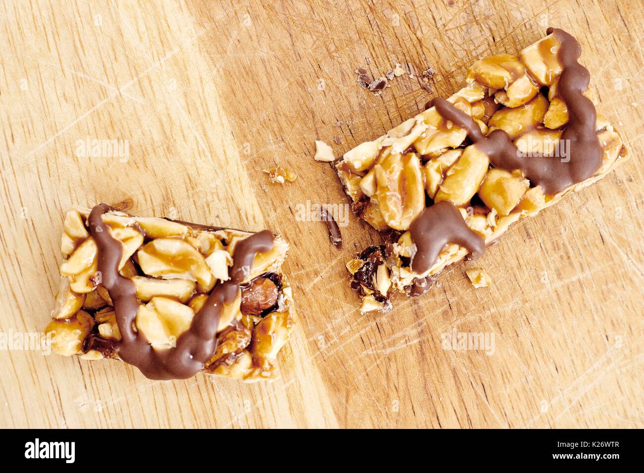 A studio photo of a choc coated nut bar Stock Photo - Alamy
