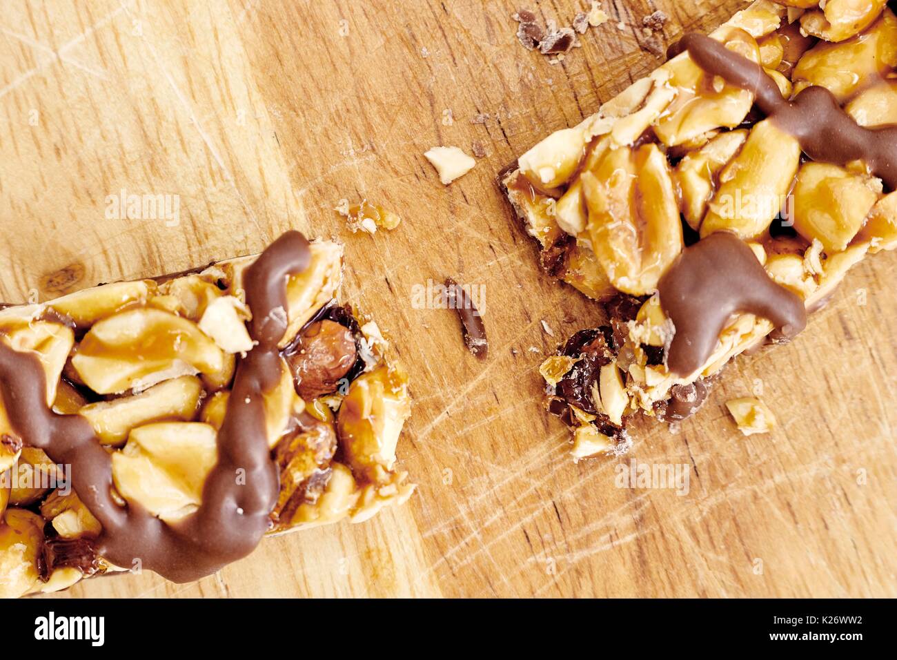 A studio photo of a choc coated nut bar Stock Photo - Alamy