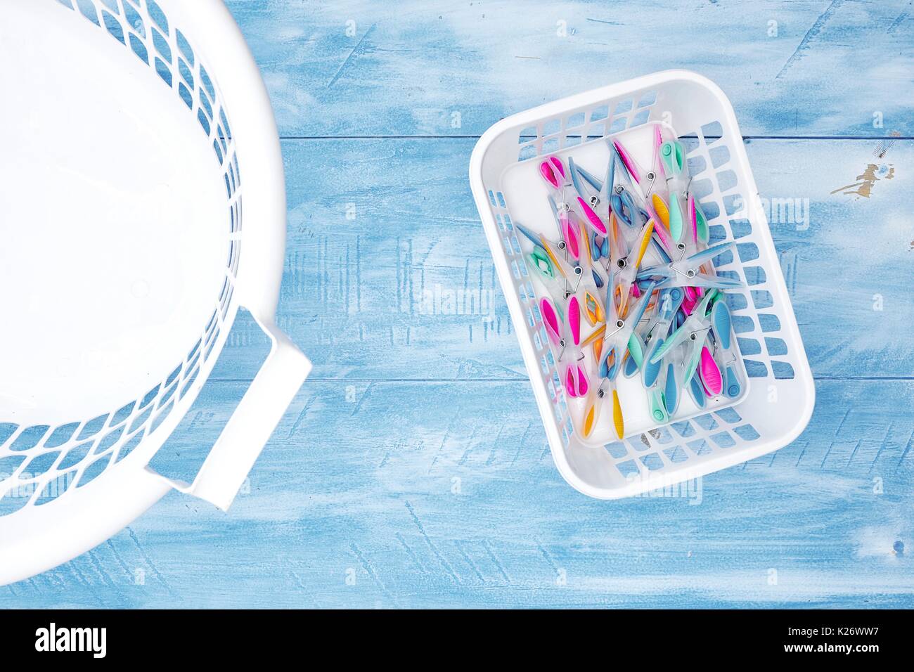 A studio photo of a washing basket Stock Photo - Alamy