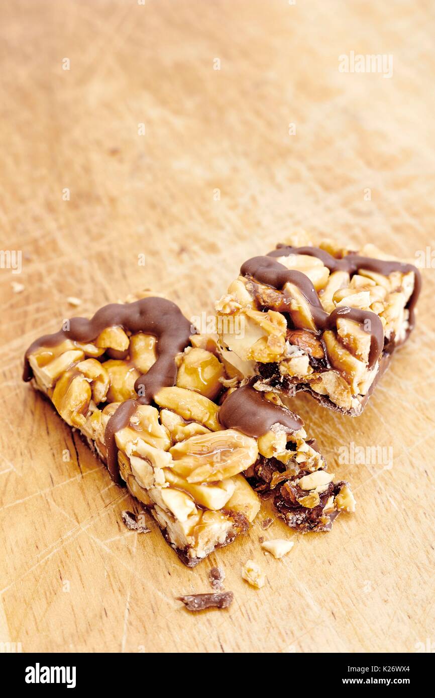 A studio photo of a choc coated nut bar Stock Photo - Alamy