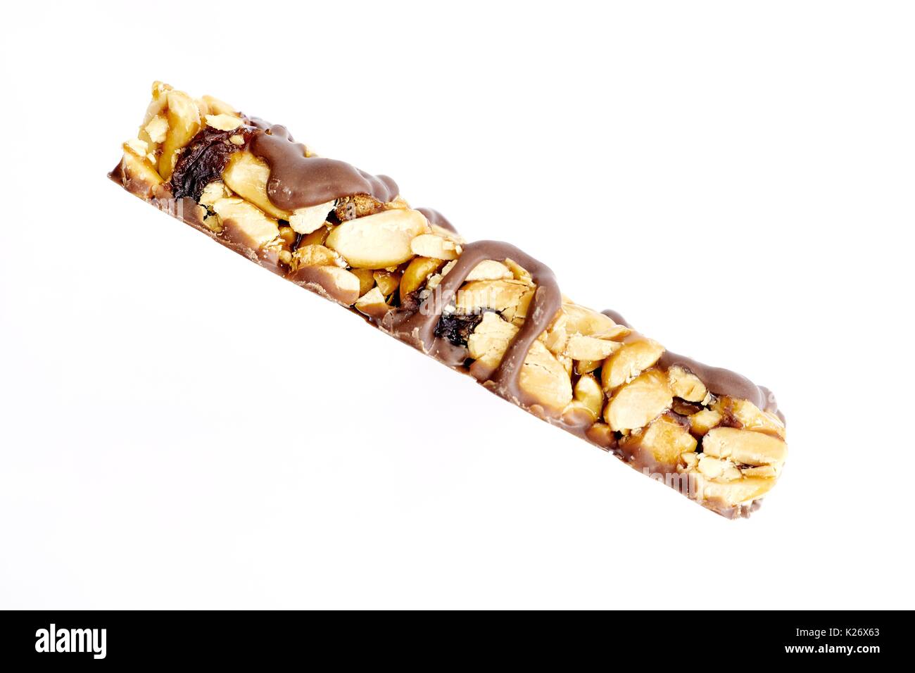 A studio photo of a choc coated nut bar Stock Photo - Alamy