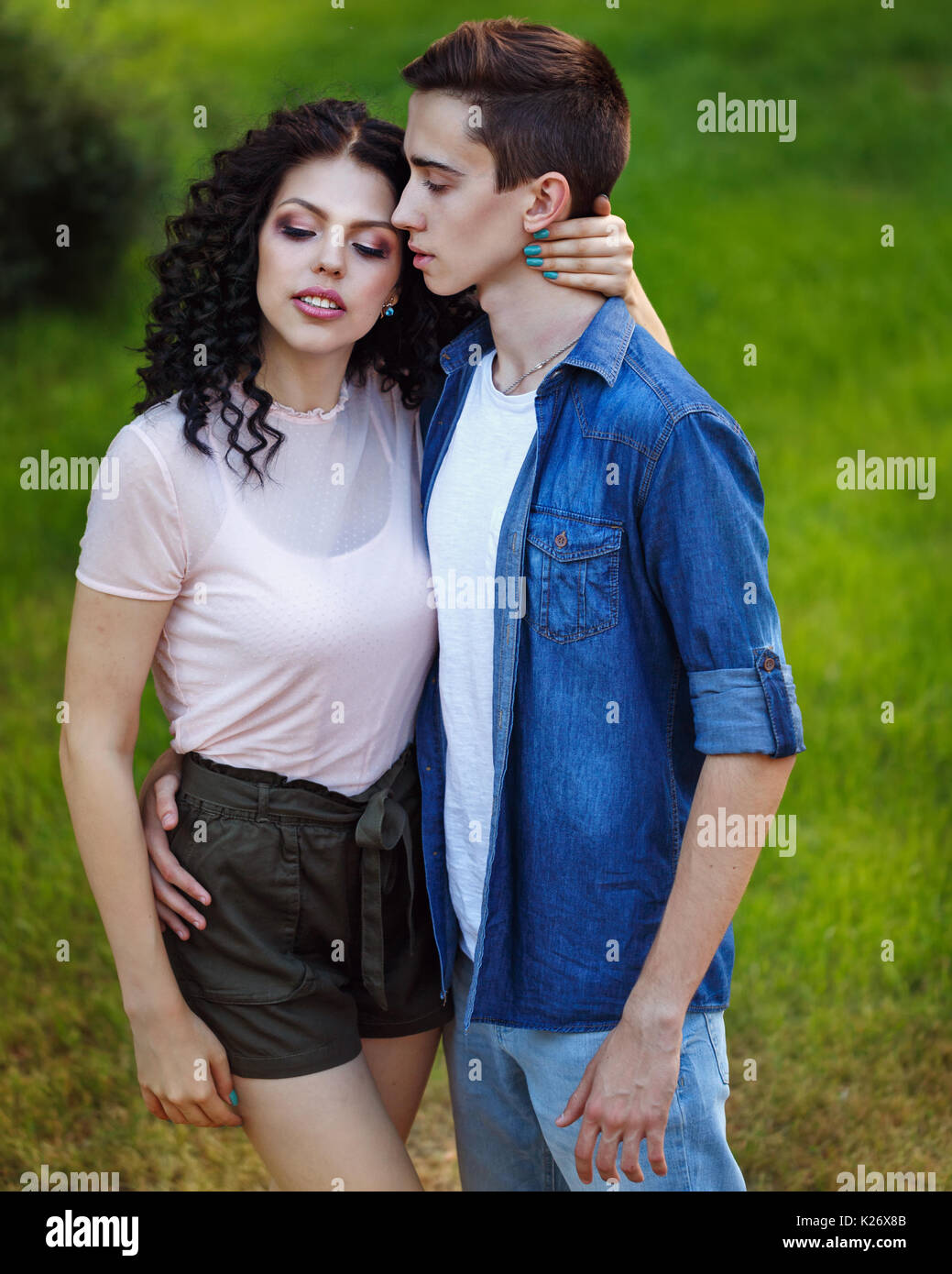 Couple hug neck hi-res stock photography and images - Alamy