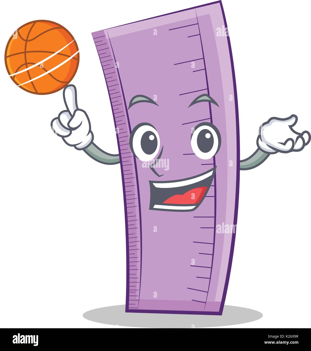 Playing basketball ruler character cartoon design Stock Vector Image ...