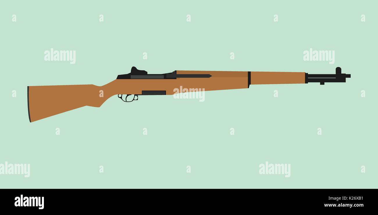 usa america riffle ww2 world war 2 m1 garand springfield Stock Vector ...
