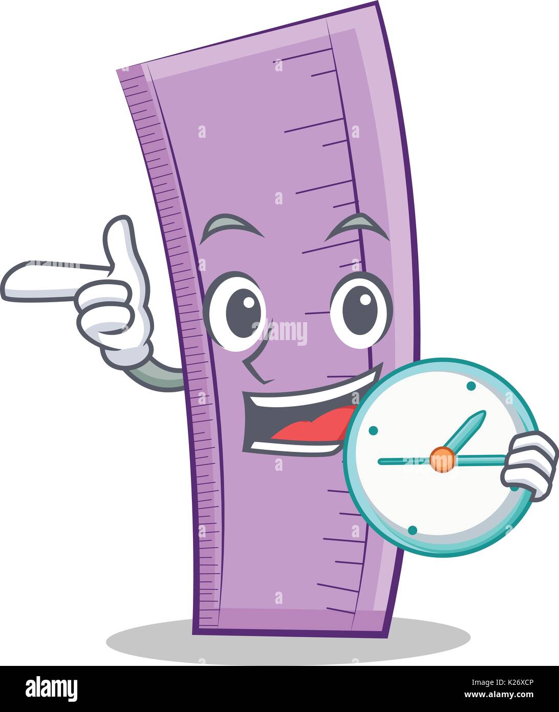 With clock ruler character cartoon design Stock Vector Image & Art - Alamy