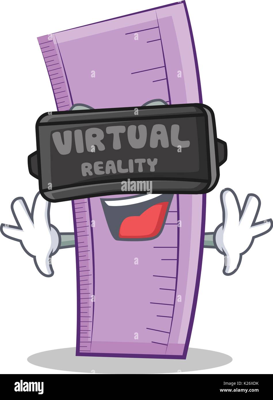 With virtual reality ruler character cartoon design Stock Vector Image ...