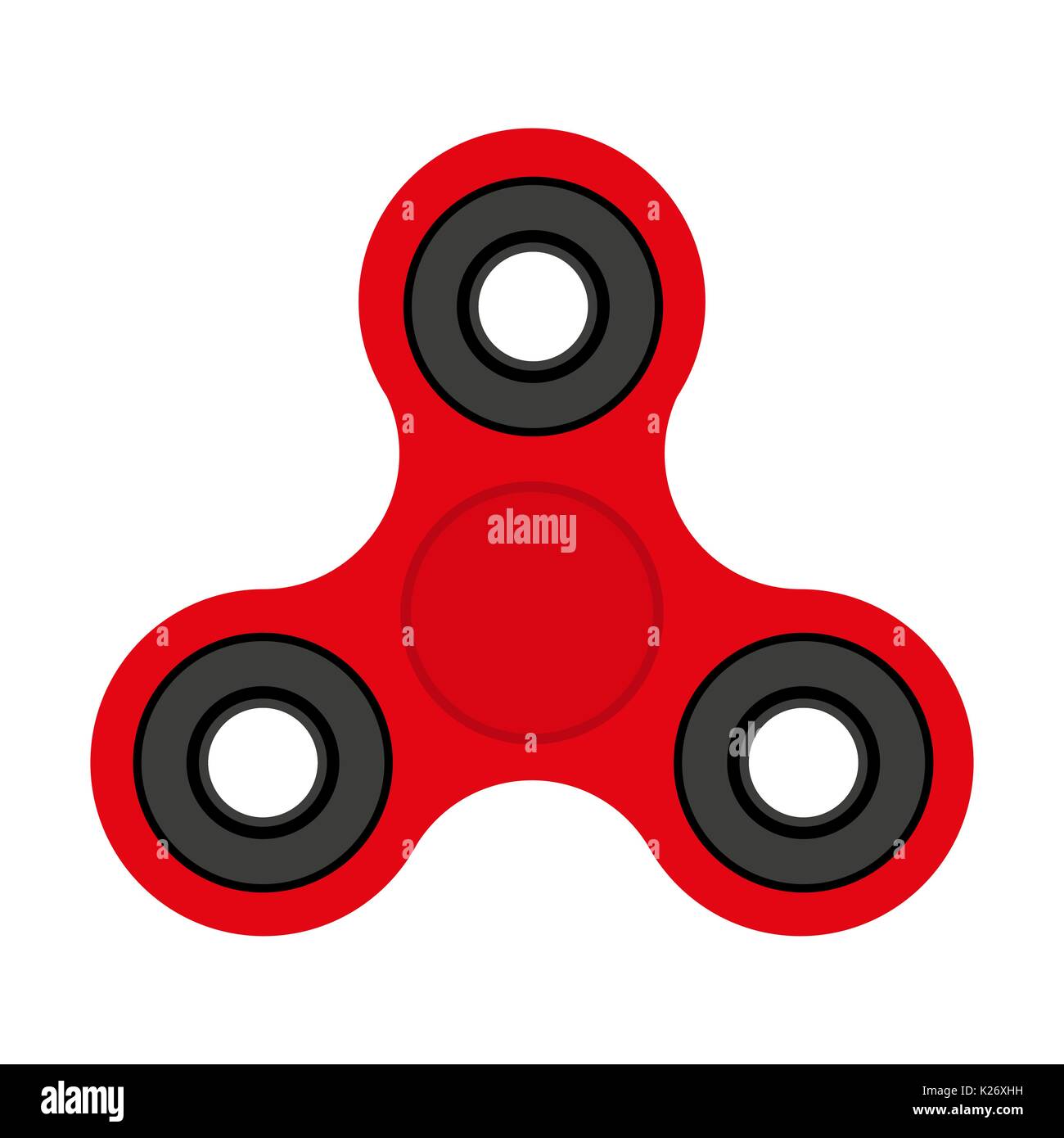 Red spinner, toy for stress removal, flat design Stock Vector Image ...