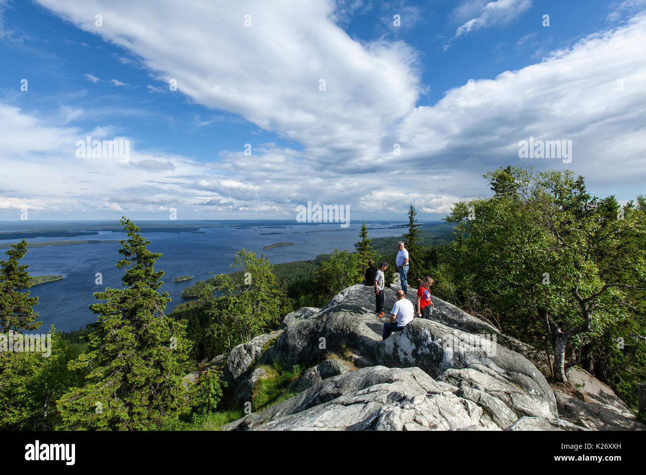 UKKO-KOLI HILL, FINLAND ON JULY 05, 2017. View of lake Pielinen from a ...