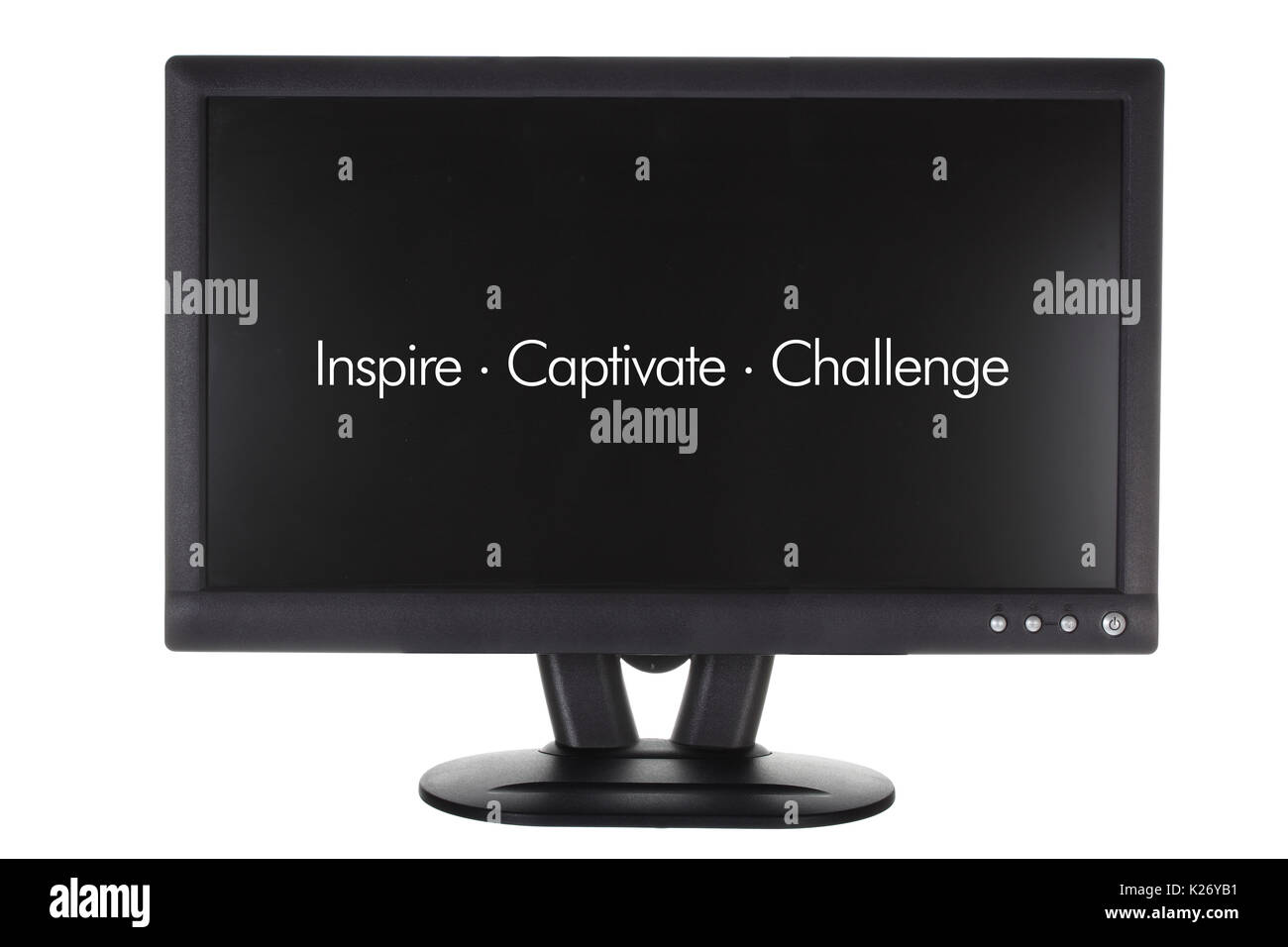 Monitor with Words of Inspiration on White Background Stock Photo - Alamy