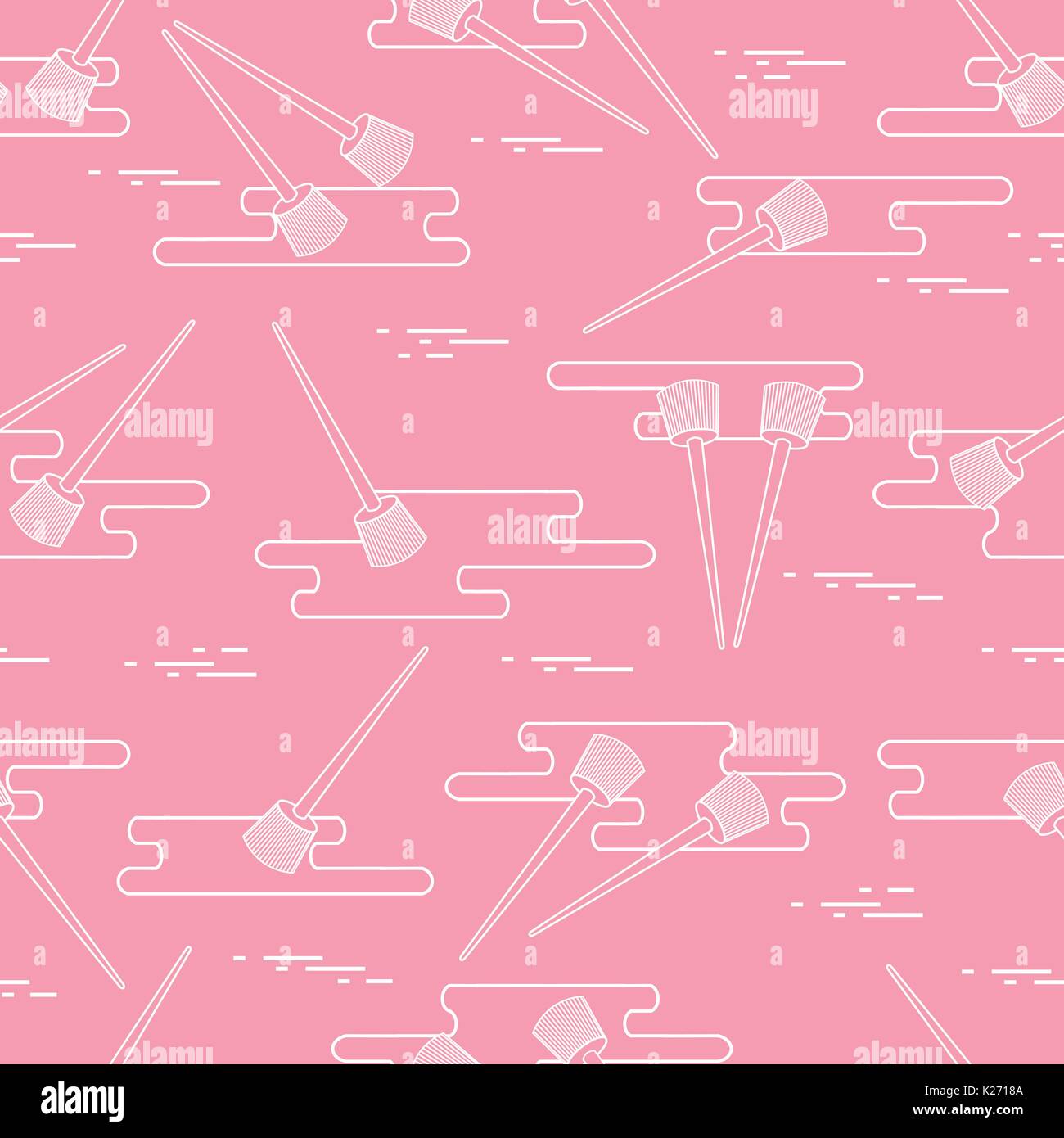 Seamless pattern of paint brushes and paint spots. Tools for repair and ...