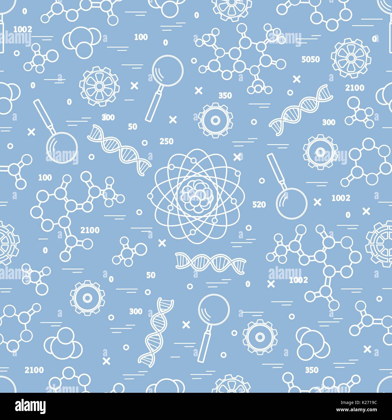 Seamless pattern with variety scientific, education elements. Design ...