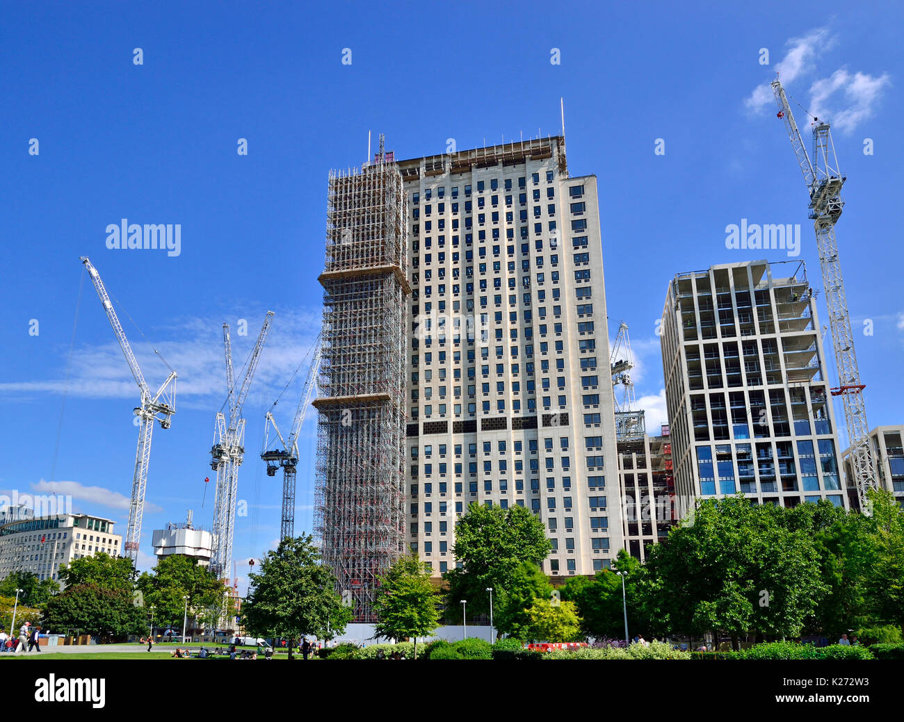 London, England, UK. Construction work at the Shell Centre ...