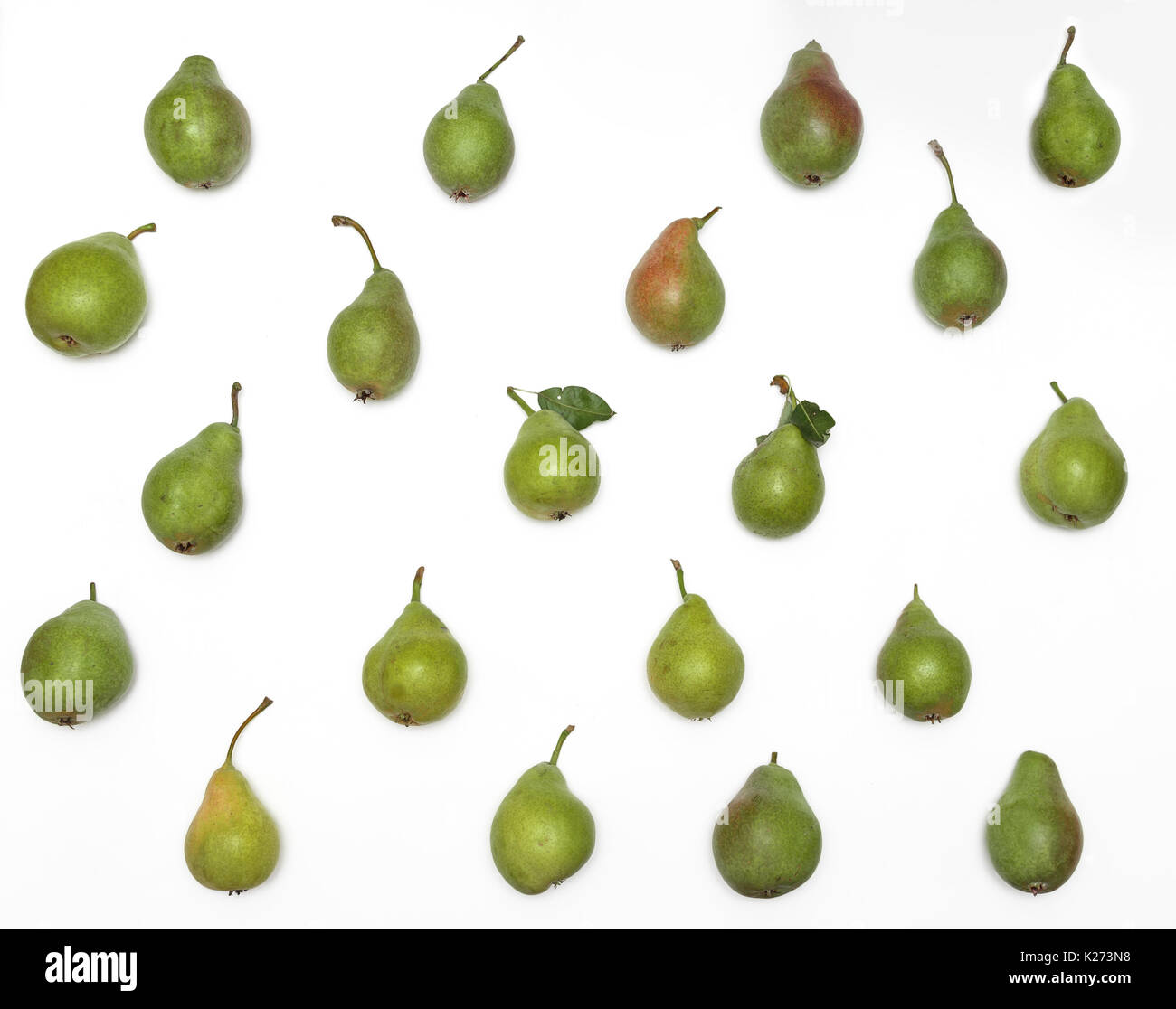 Pears pattern on white background. Fruit harvest isolated Stock Photo ...