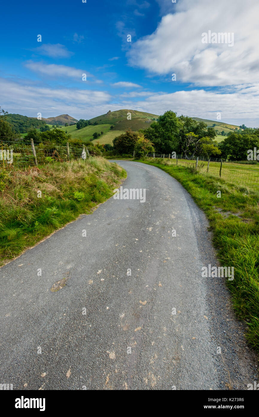 Ragdon Lane with Hope Bowdler, Helmeth and Caer Caradoc Hills, near ...