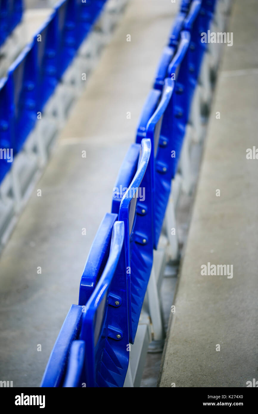 blue Seats in a soccer stadium Stock Photo - Alamy