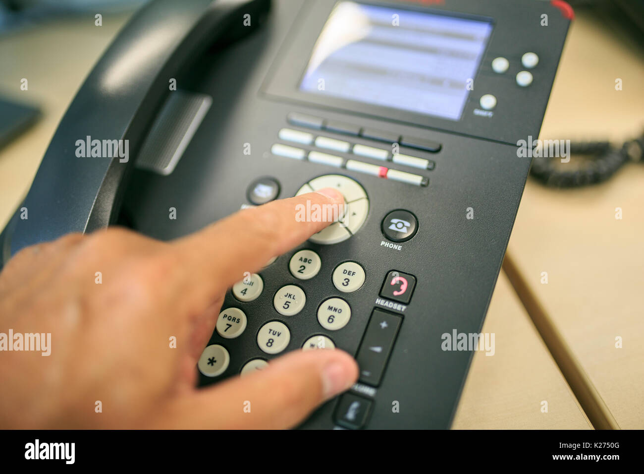 making a call in a black telephone Stock Photo - Alamy