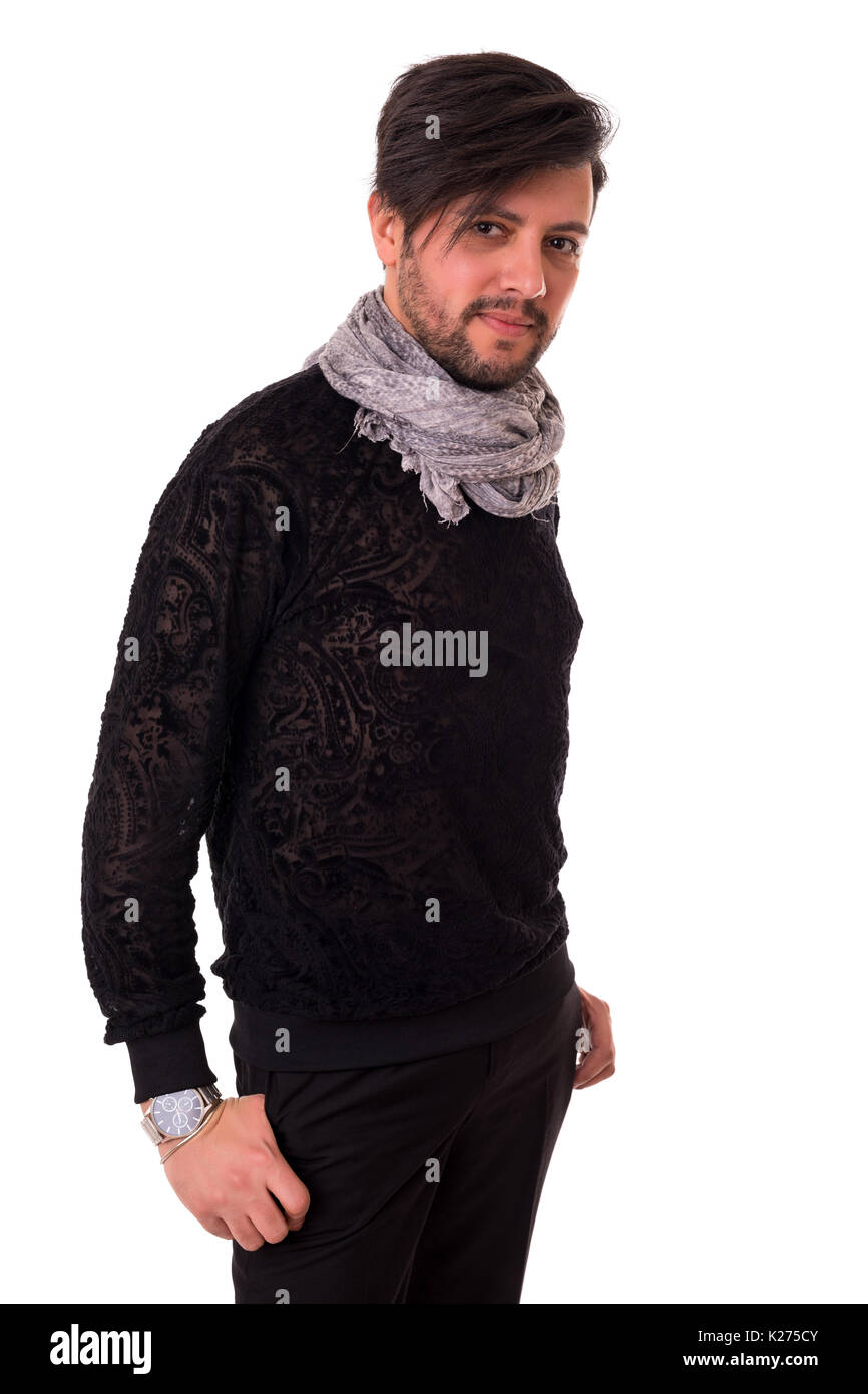 Studio picture of a young and handsome man posing isolated Stock Photo ...
