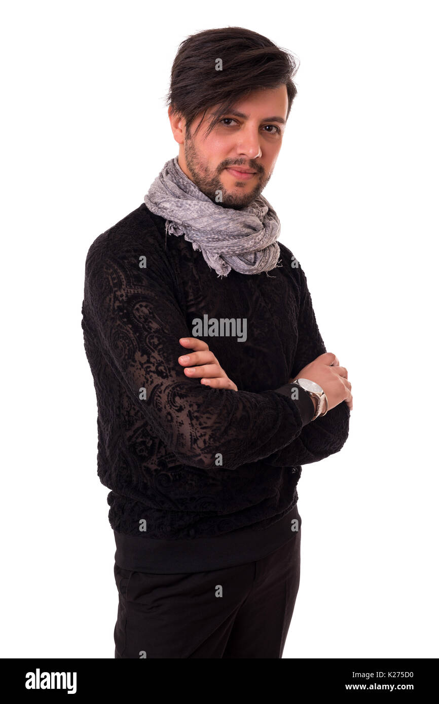 Studio picture of a young and handsome man posing isolated Stock Photo ...