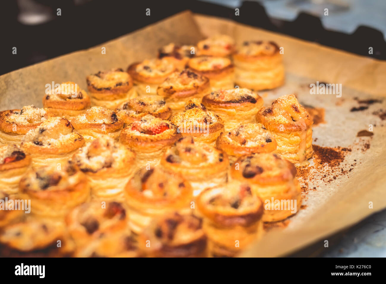 cook prepares smalls french Puff Pastry Shell Stock Photo - Alamy