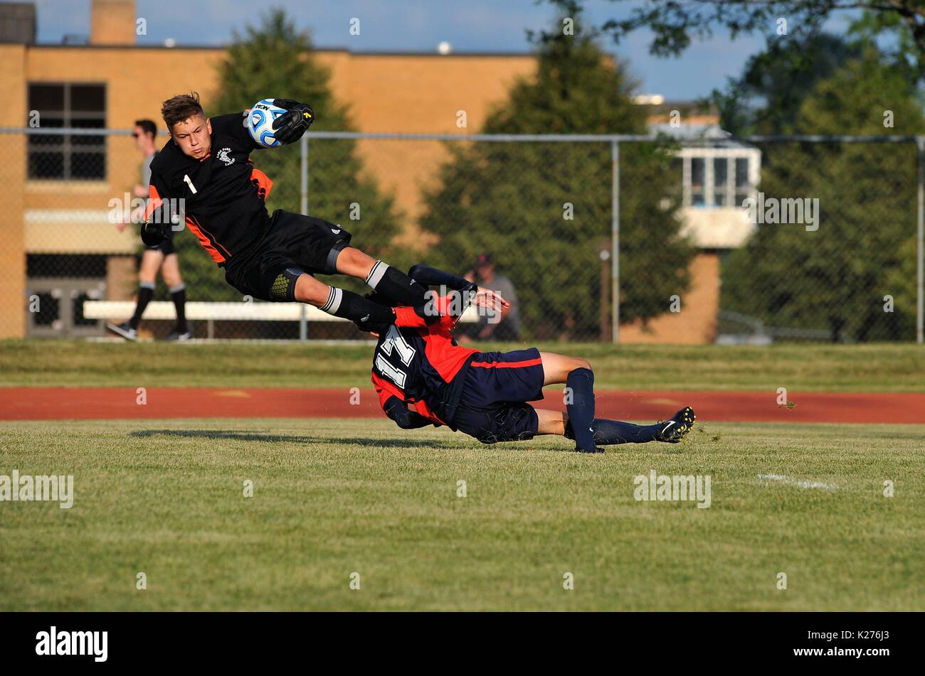 Falling over in football hi-res stock photography and images - Alamy