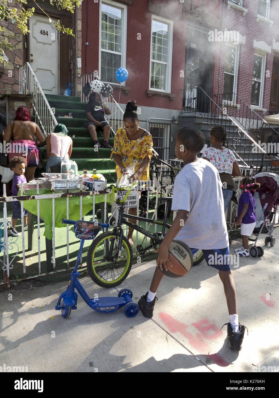 Block party in the Bedford Stuyvesant section of Brooklyn, NY, Aug.26 ...