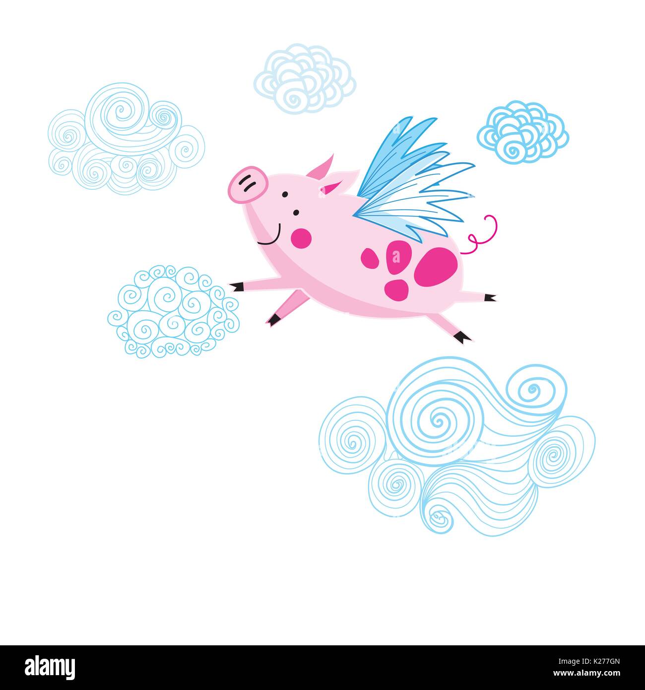 Flying pig sign Stock Vector Images - Alamy