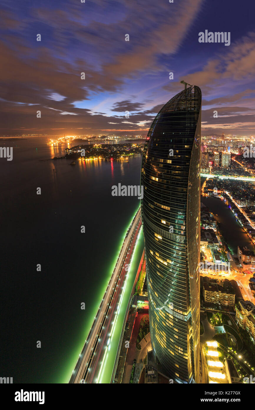 Xiamen Shimao Strait Building Petronas Twin Towers Scene Stock Photo ...