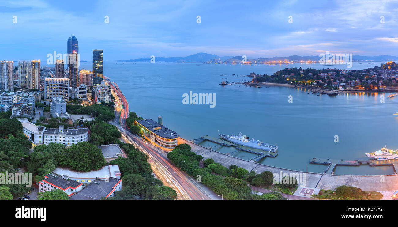 Xiamen Gulangyu Island And Lujiang Road And Shimao Strait Building ...