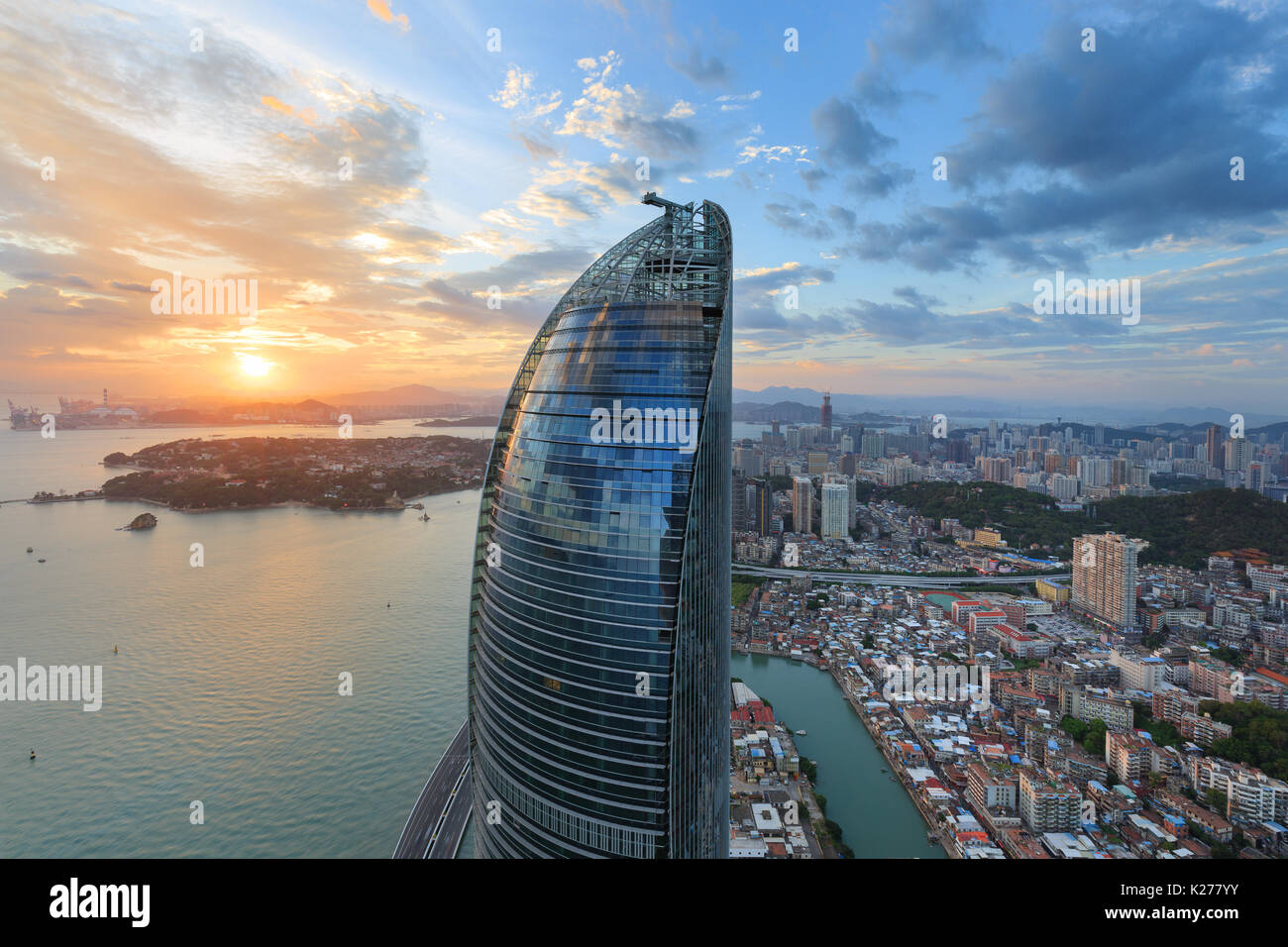 Xiamen Shimao Strait Building Petronas Twin Towers Scene Stock Photo ...