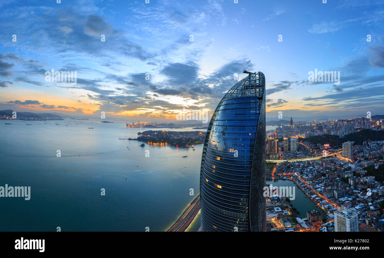 Xiamen Shimao Strait Building Petronas Twin Towers Scene Stock Photo ...