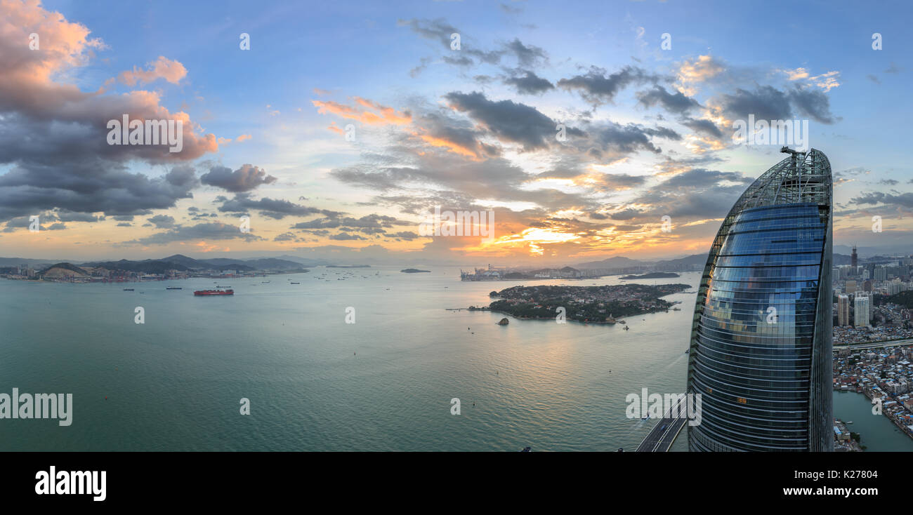Xiamen Shimao Strait Building Petronas Twin Towers Scene Stock Photo ...