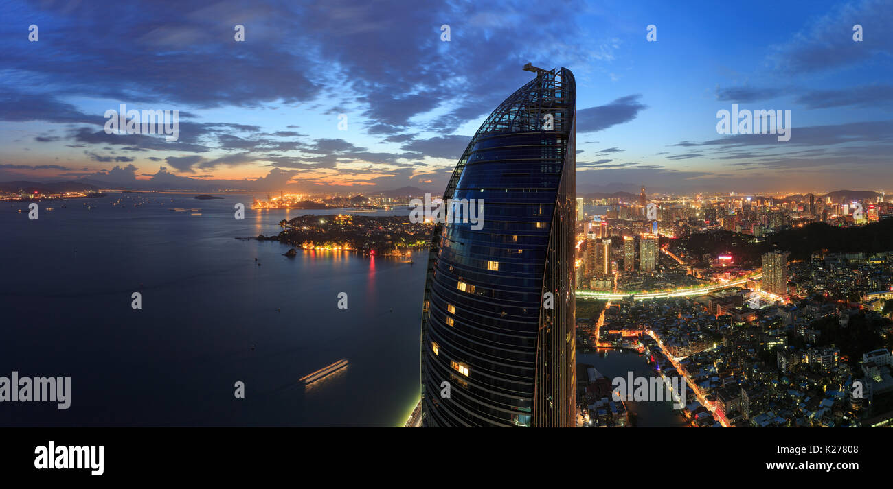 Xiamen Shimao Strait Building Petronas Twin Towers Scene Stock Photo ...