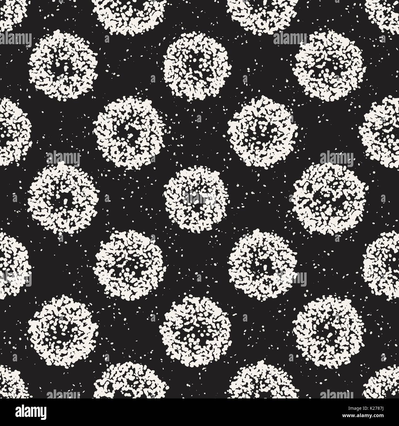 Grungy vector pattern with scattered circle shapes. Seamless texture ...